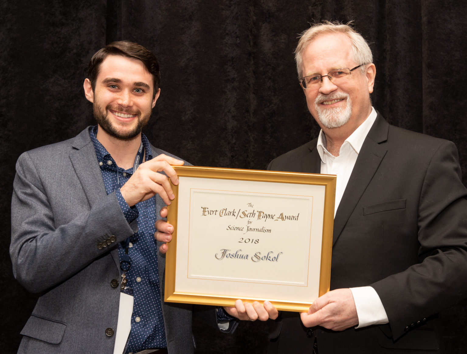 Joshua Sokol wins 2018 Evert Clark/Seth Payne Award - CASW
